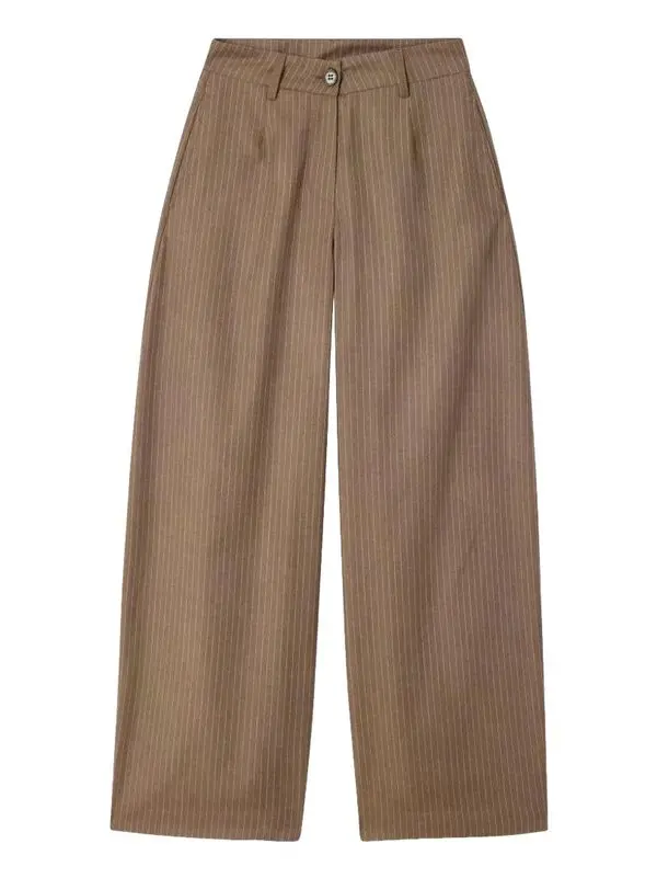 American Vintage Pinstripe Wide-leg Trousers - Brown