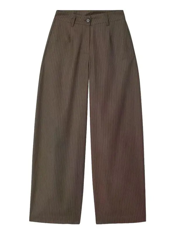 American Vintage Pinstripe Wide-leg Trousers - Brown