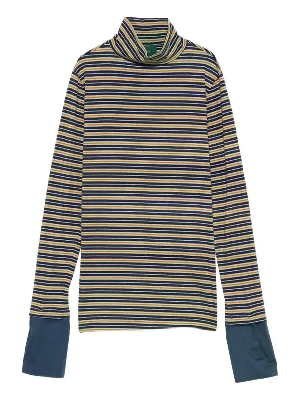 MAISON JEJIA Gigi Striped Turtleneck Top - Blue