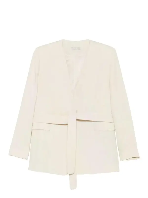 Antonelli Firenze Eddie Belted Collarless Jacket - Neutrals