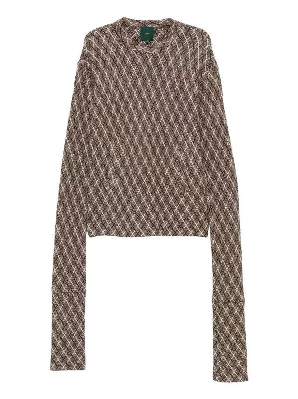 MAISON JEJIA Patterned Sweater - Brown