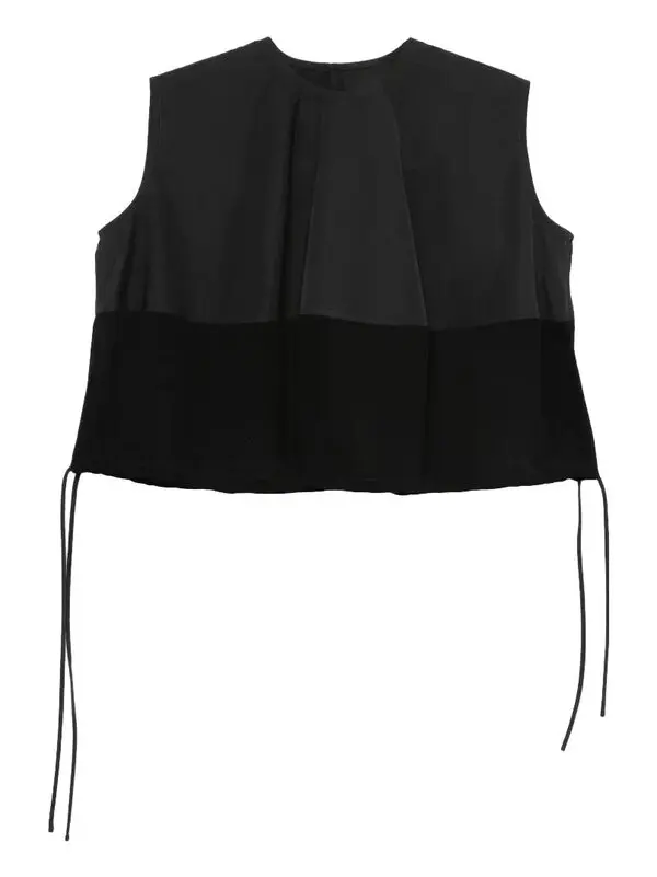 LITKOVSKA Paneled Drawstring Top - Black