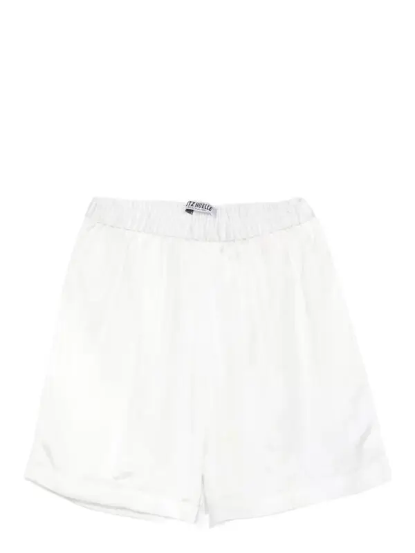 LUTZ HUELLE Elasticated-waistband Satin Shorts - White