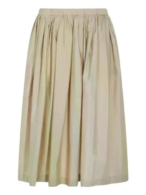 NINE:INTHE:MORNING Gathered Flared Midi Skirt - Neutrals