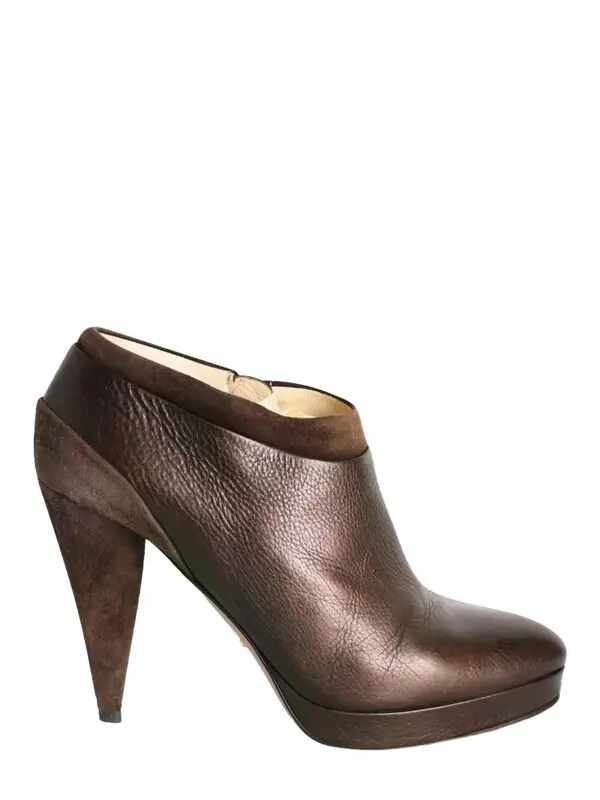 Prada Suede-trim Ankle Boots - Brown
