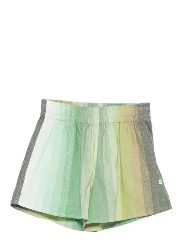MARRAKSHI LIFE Striped Textured Shorts - Green