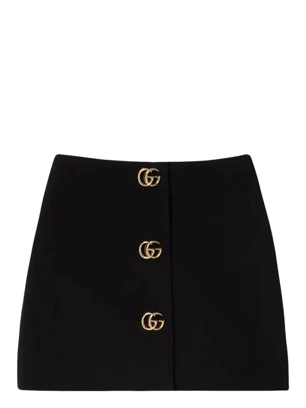 Gucci Double G Wool Mini Skirt - Black