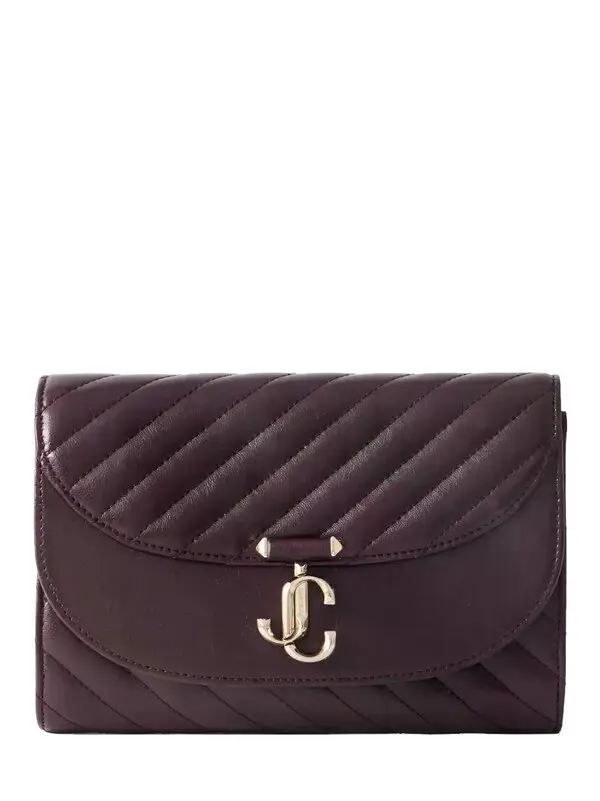 JIMMY CHOO Quilted Leather Clutch - Purple