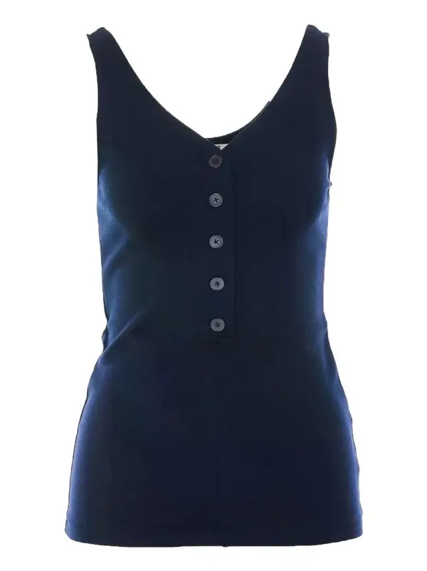 Auralee Button-front Tank Top - Blue