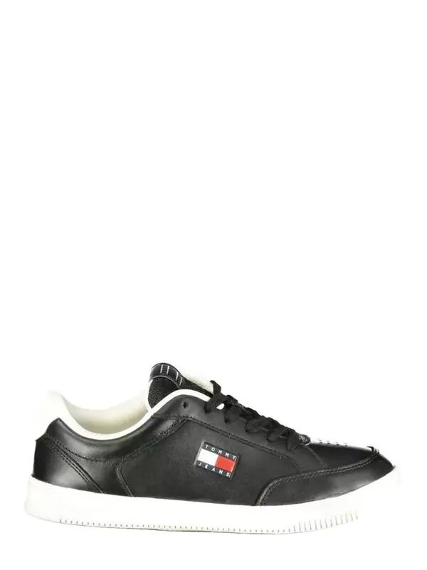 Tommy Hilfiger Logo-patch Perforated Sneakers - Black