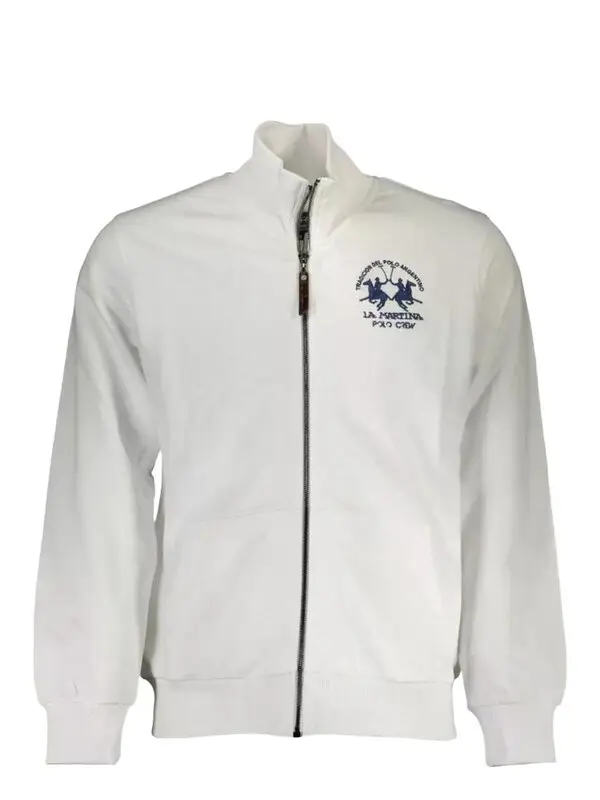 LA MARTINA Logo-embroidered Zip-up Sweater - White