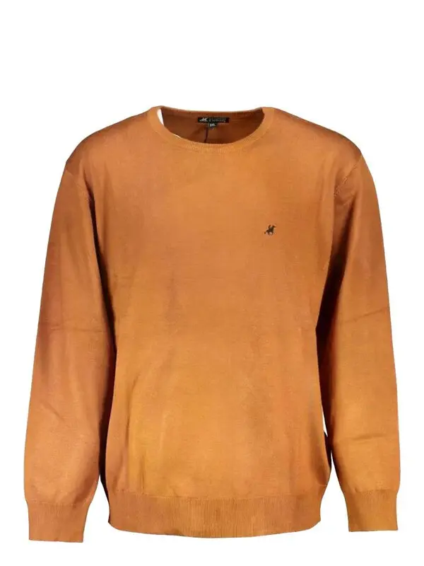 U.S. Grand Embroidered-logo Crew-neck Sweater - Orange