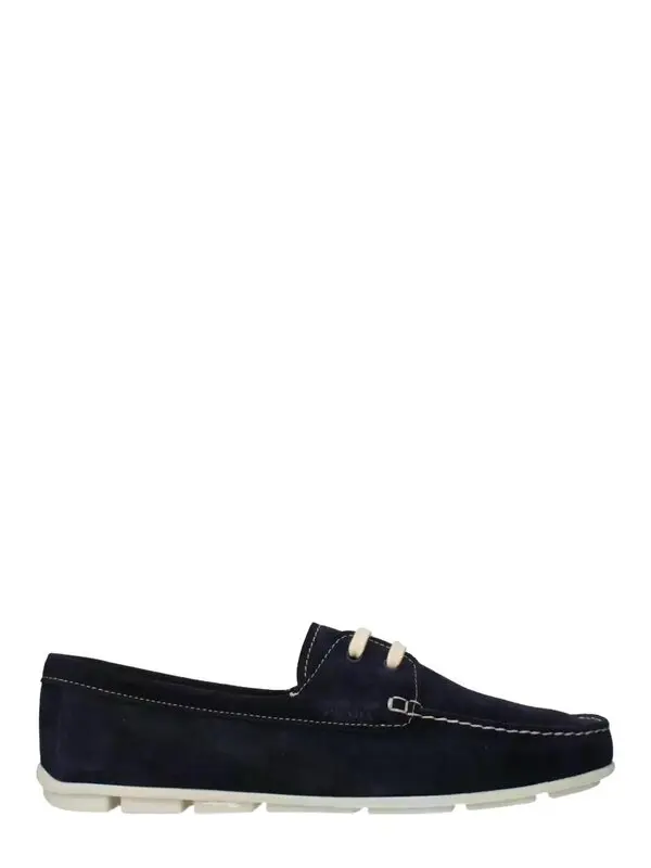 Prada Lace-up Suede Boat Shoes - Blue