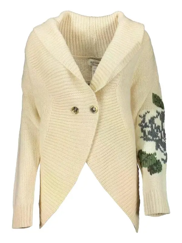 BLUGIRL Floral-intarsia Shawl-lapel Cardigan - Neutrals