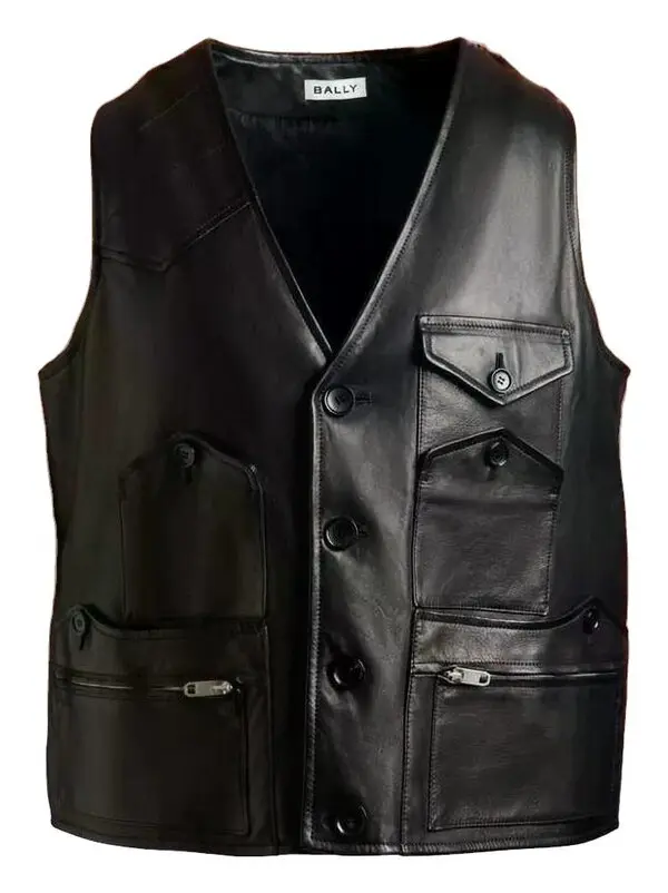 Bally Leather Vest With Shearling Insert - Neutrals