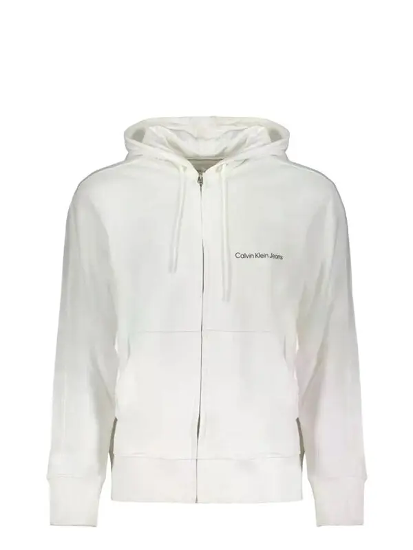 Calvin Klein Logo-print Zip-up Hoodie - Neutrals
