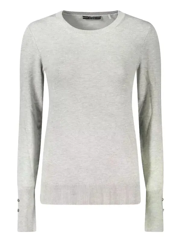 Guess Button-detail Knitted Sweater - Grey