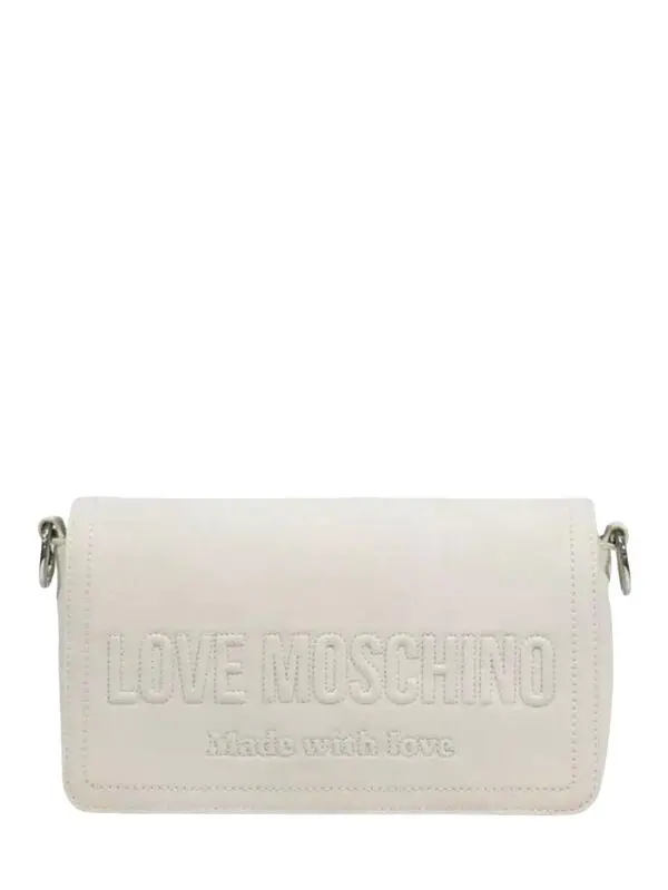 Moschino Embossed Logo Shoulder Bag - Neutrals