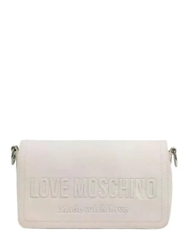 Moschino Embossed Logo Shoulder Bag - Neutrals