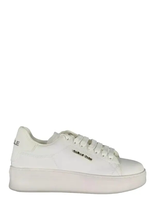 GAELLE Platform Lace-up Sneakers - White