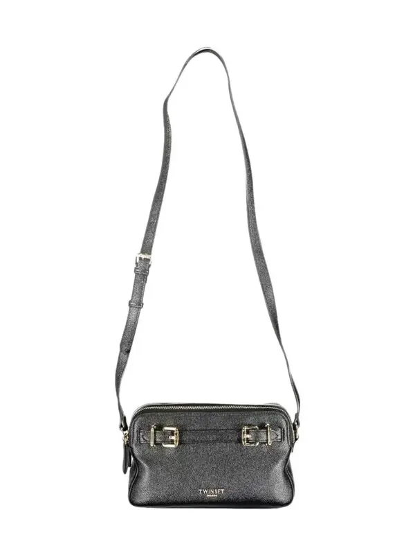 TWINSET Crossbody Bag With Logo Appliqu - Black