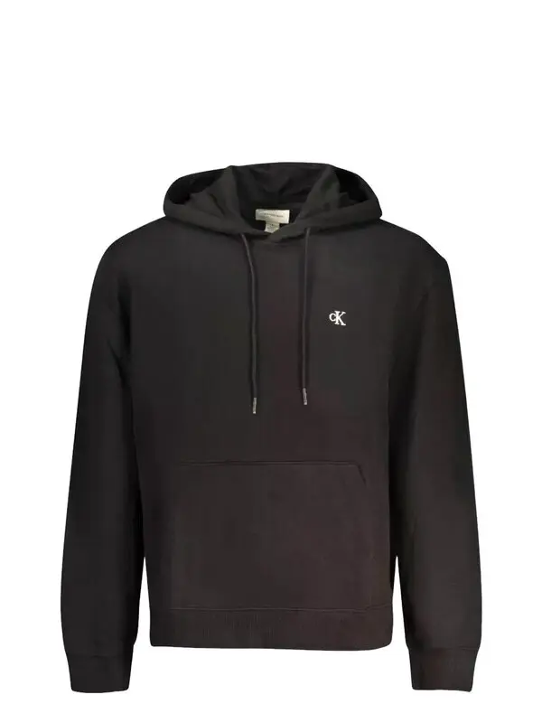 Calvin Klein Logo-embroidered Hoodie - Black