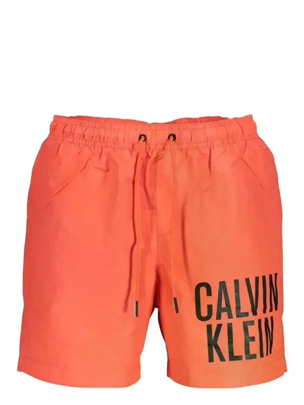 Calvin Klein Logo-print Drawstring Swim Shorts - Red