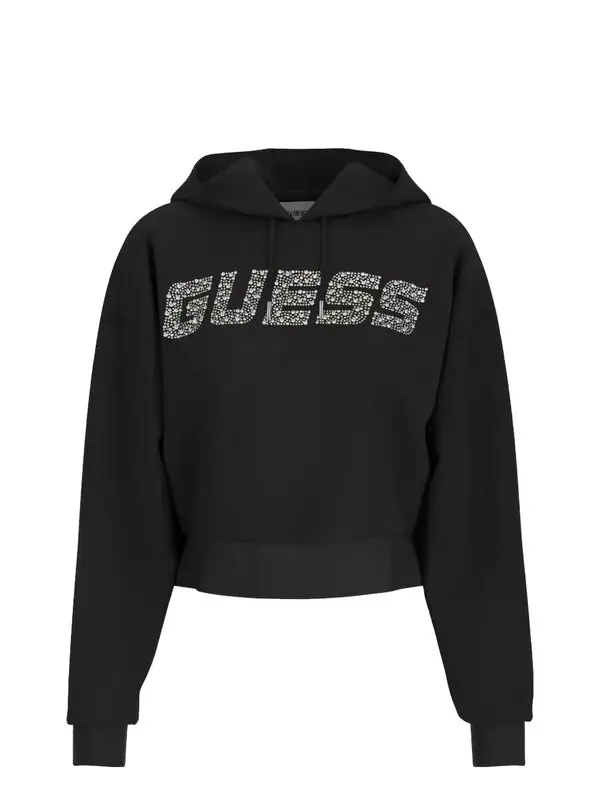 Guess Long-sleeve Rhinestone Hoodie - Black