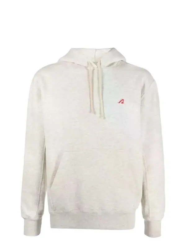 AUTRY Logo-embroidered Cotton Hoodie - Neutrals