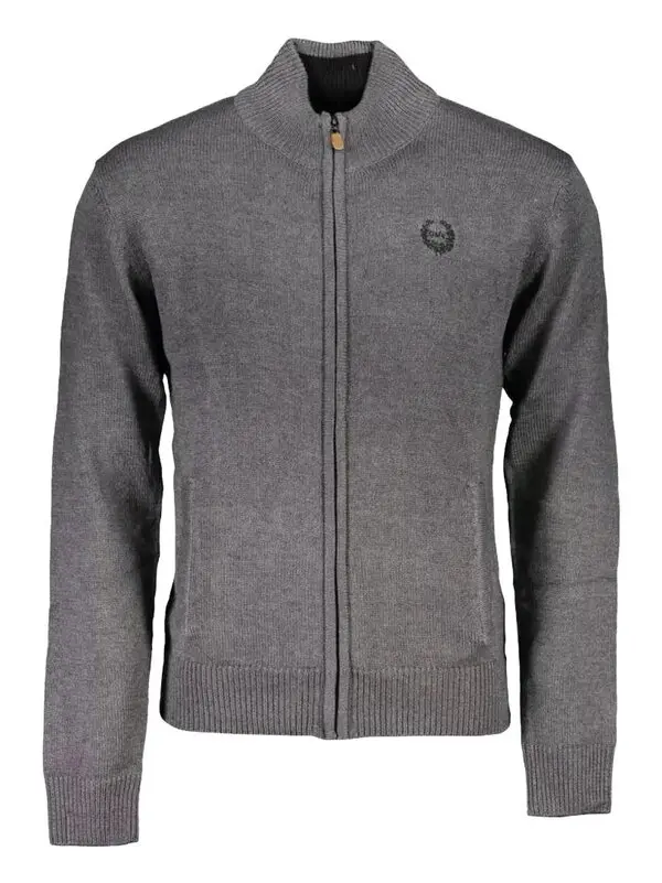 GIAN MARCO VENTURI VINTAGE Elbow-patch Zip-up Sweater - Grey