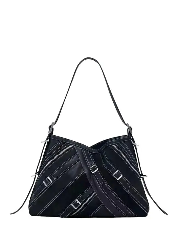 Desigual Diagonal-zip Buckle-accent Tote Bag - Black