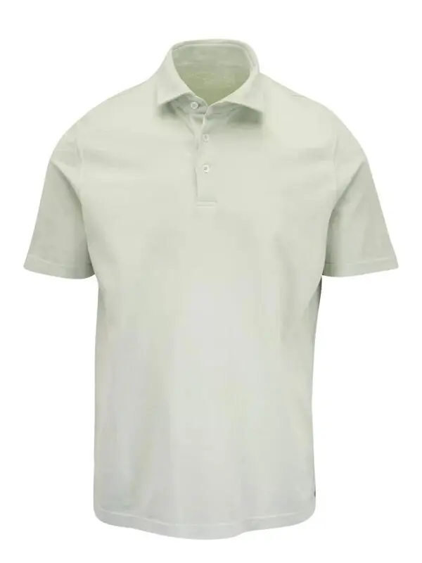 Fedeli Short-sleeve Cotton Polo Shirt - Green