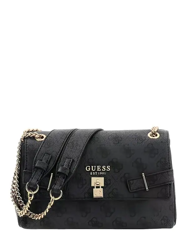 Guess Monogram Shoulder Bag - Black