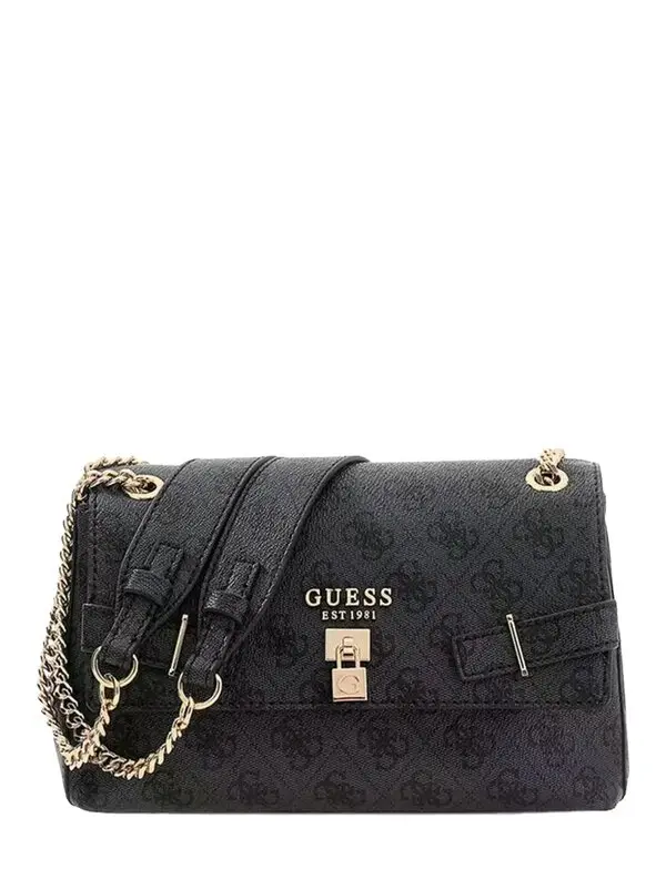 Guess Monogram Shoulder Bag - Black