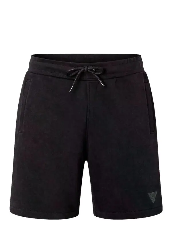 Guess Logo-patch Track Shorts - Black