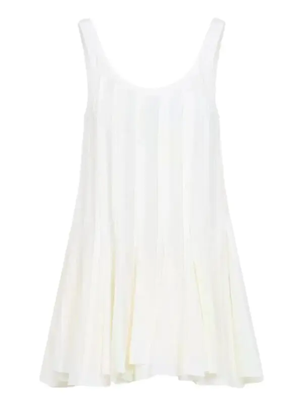 Carven Pleated Silk Top - White
