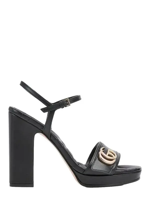 Gucci Double G Matelassé Sandals - Black