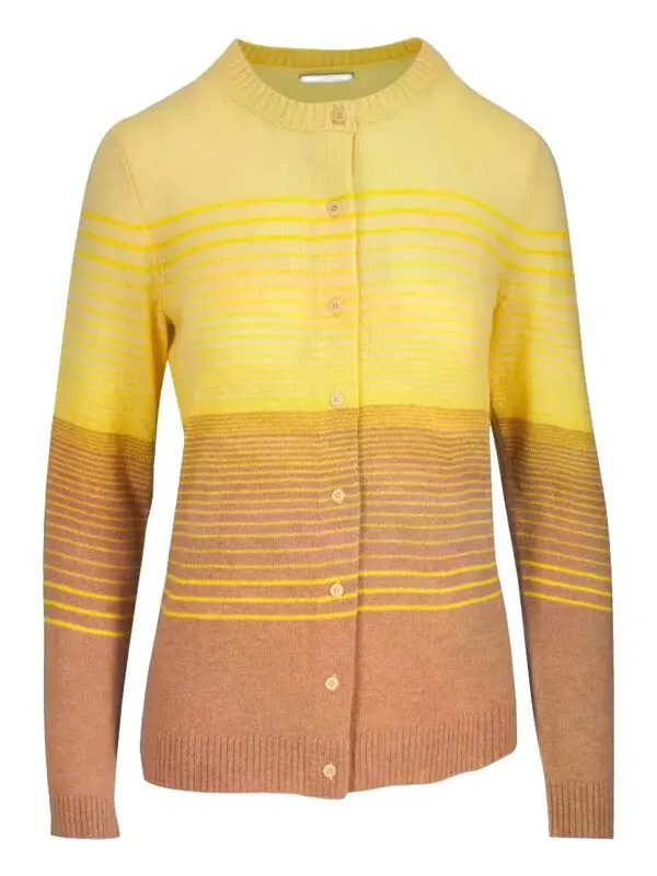 THE ELDER STATESMAN Ruth Gradient Cardigan - Yellow