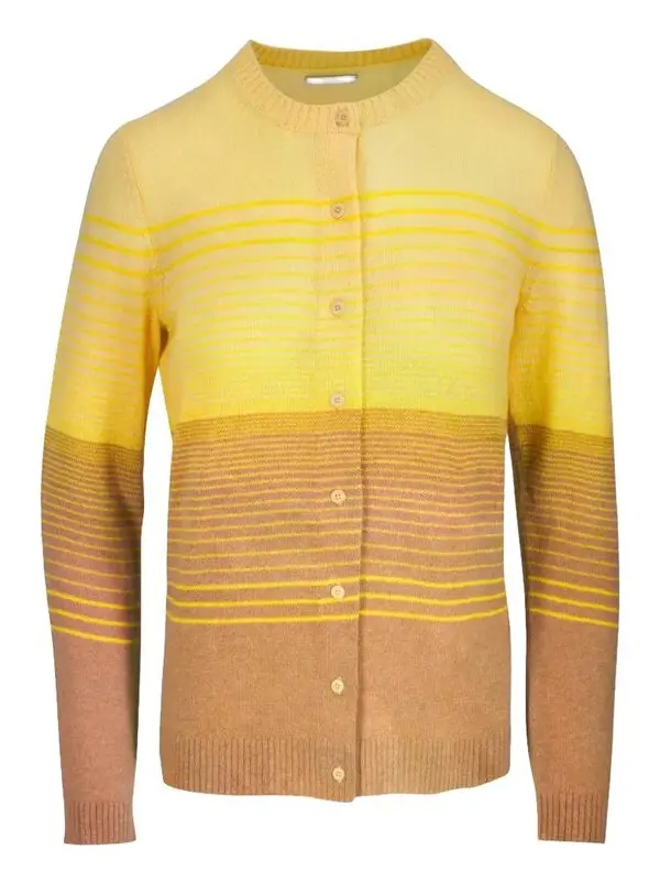 THE ELDER STATESMAN Ruth Gradient Cardigan - Yellow