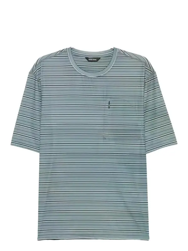 HIKING PATROL Striped Zip-pocket T-shirt - Green