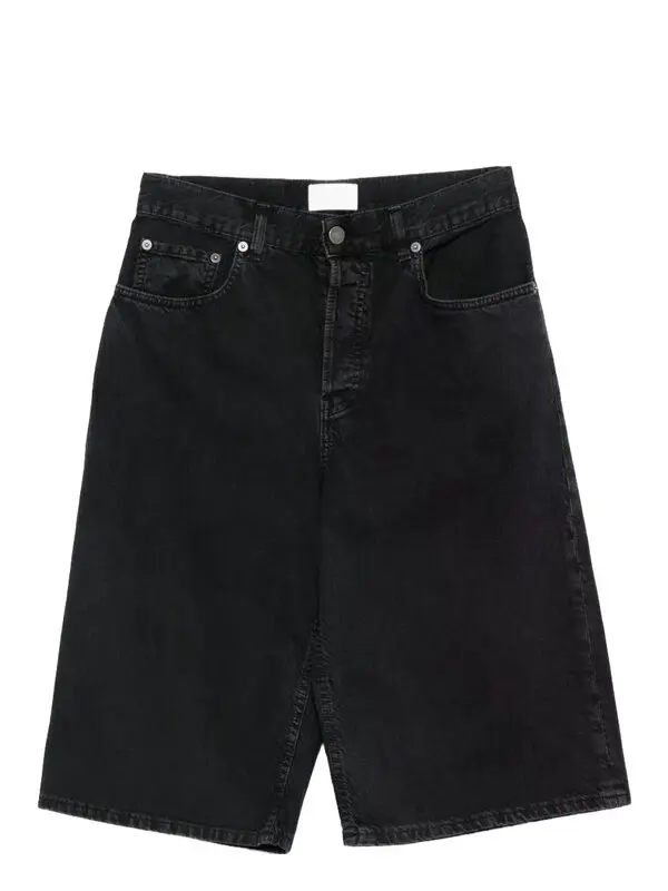 HAIKURE Faded-effect Denim Shorts - Black