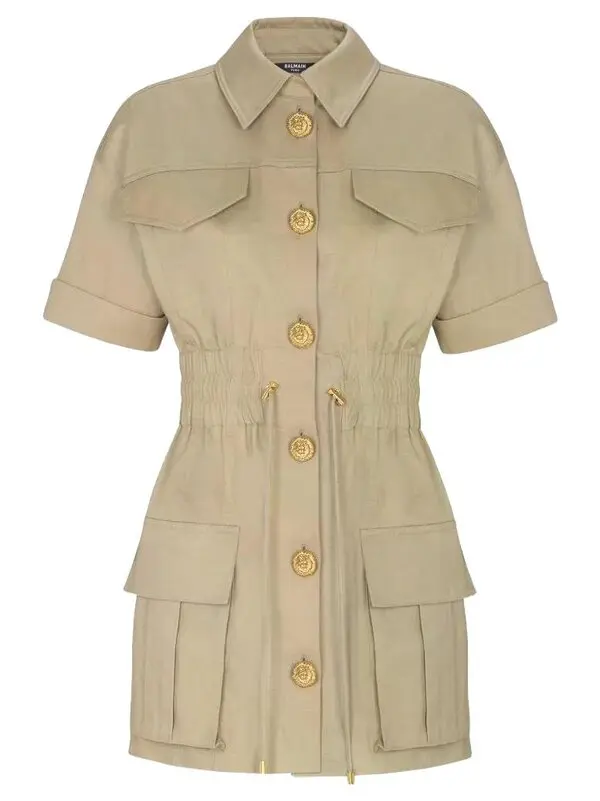 Balmain Four Pocket Button-up Dress - Neutrals