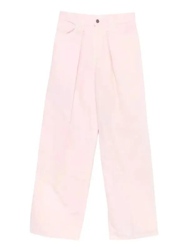 HAIKURE Pleated Wide-leg Jeans - Pink