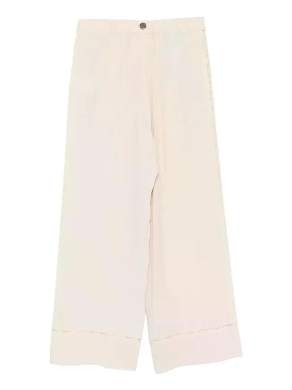 SEMICOUTURE Elle Lace-trim Trousers - Neutrals