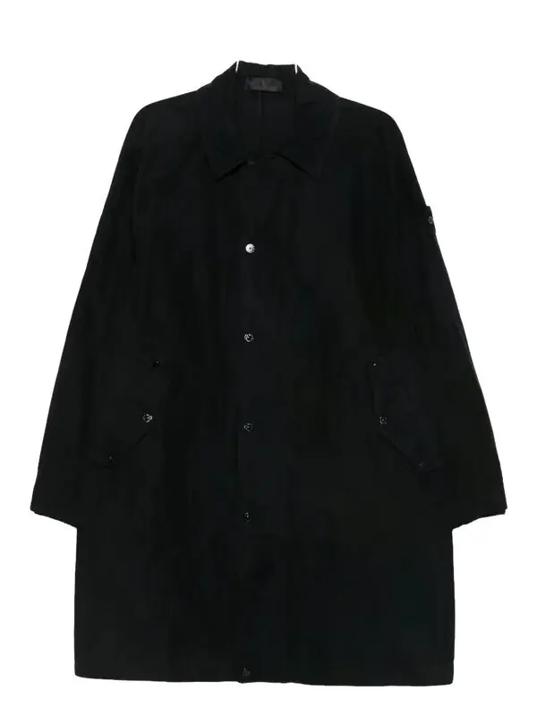 Stone Island Logo-patch Coat - Black