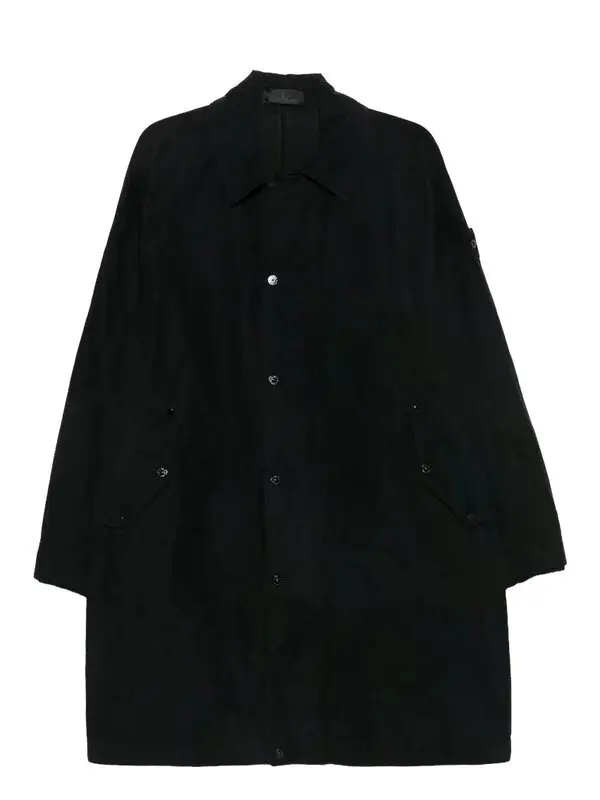 Stone Island Logo-patch Coat - Black