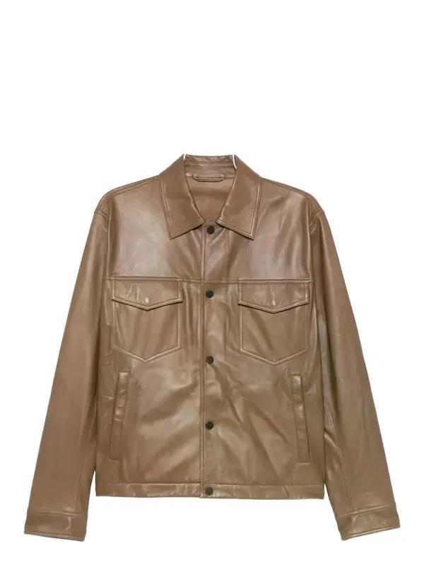 Emporio Armani Press-stud-fastening Jacket - Brown