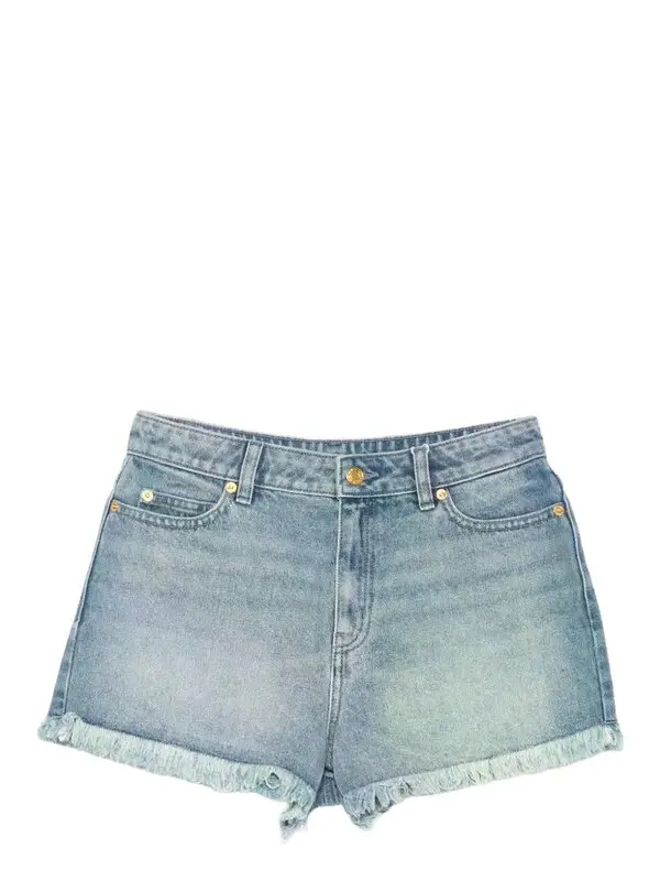 Michael Kors Frayed Hem Denim Shorts - Blue