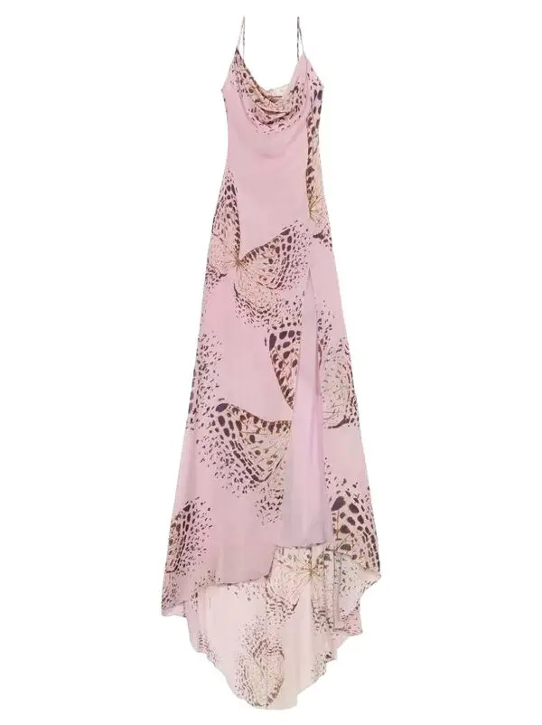 Blumarine Butterfly-print Maxi Dress - Pink