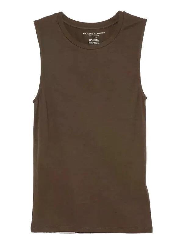 Majestic Filatures Crew-neck Tank Top - Brown